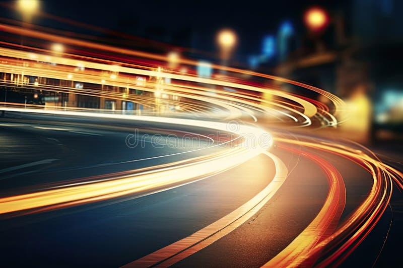 Long Exposure Light on Car Track Stock Image - Image of night, highway ...