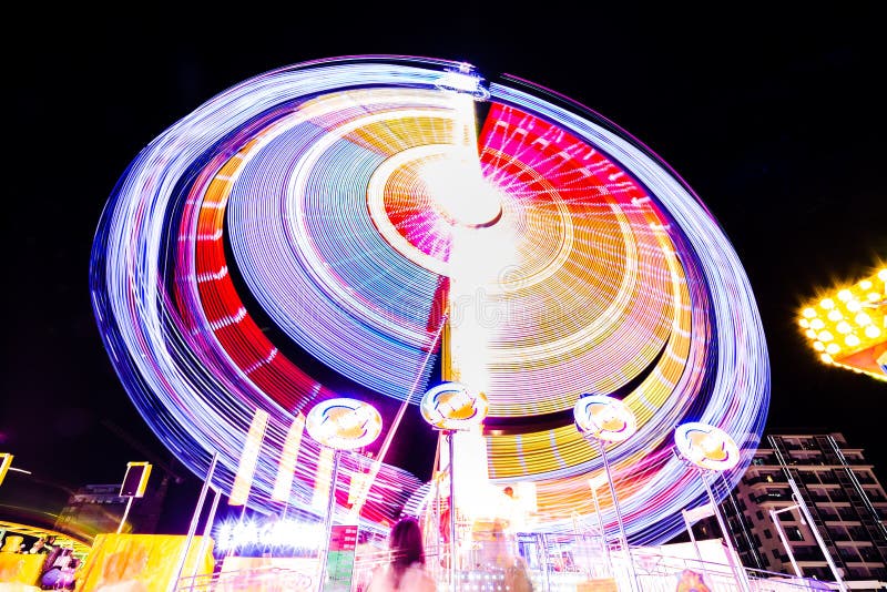 Long Exposure Light at Fun Park Editorial Stock Image - Image of light ...