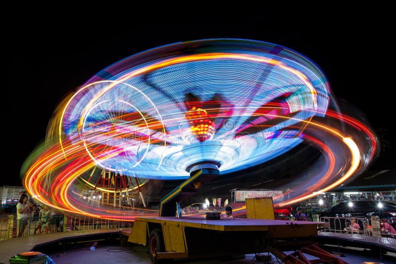 Long Exposure Light at Fun Park Editorial Photography - Image of ...
