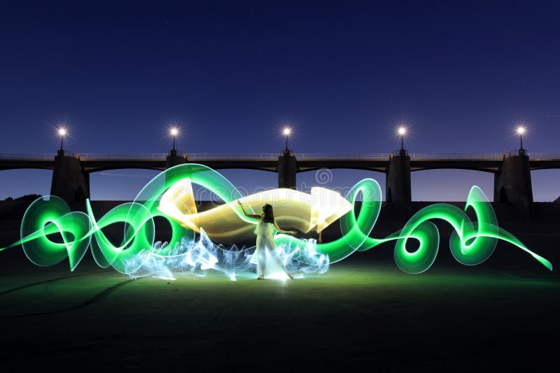 Long Exposure Light Painted Imagery with Color Stock Photo - Image of ...