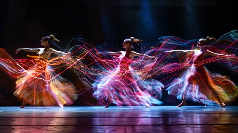 Long Exposure Light Trails of a Dancing Figure Stock Photo - Image of ...