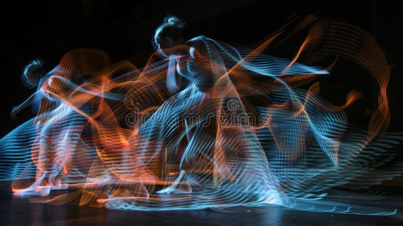 Long Exposure Light Trails of a Dancing Figure Stock Image - Image of ...