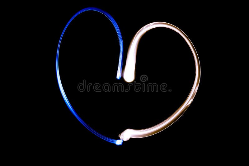 Long Exposure Lights in Heart Shape Stock Image - Image of dark ...