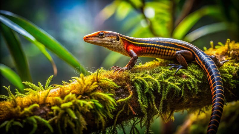 A Long Exposure Masterpiece CloseUp of a Borneo Striped Tree Skink ...