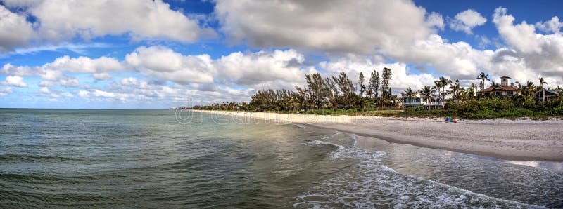 Long Exposure of Naples Beach, Florida in the Fall Stock Photo - Image ...