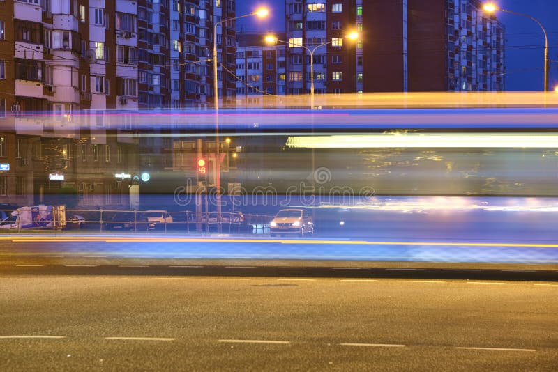 Long Exposure on the Night Highway Color Editorial Photo - Image of ...
