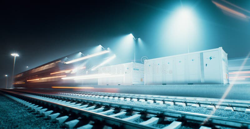 A Long-exposure Nighttime Image Showing an Electrical Energy Storage ...