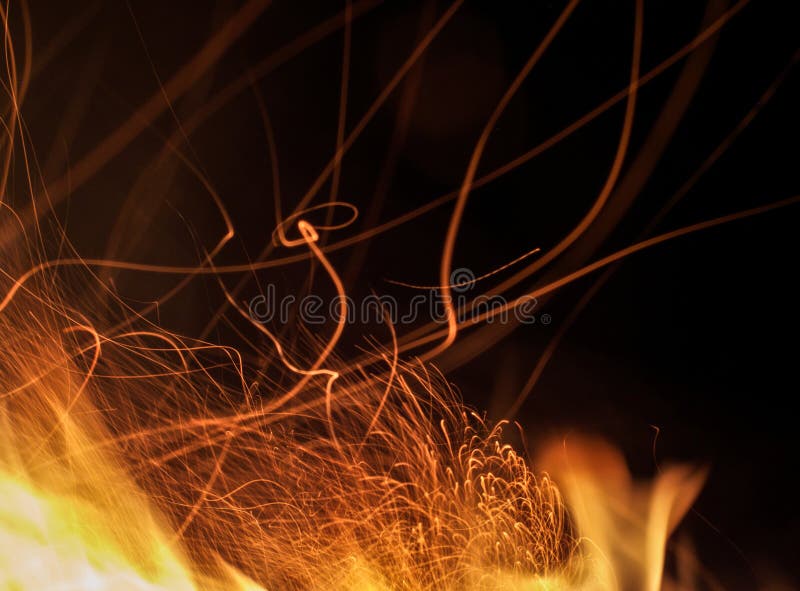 Long Exposure Photo of Fire Sparkles Stock Photo - Image of abstract ...