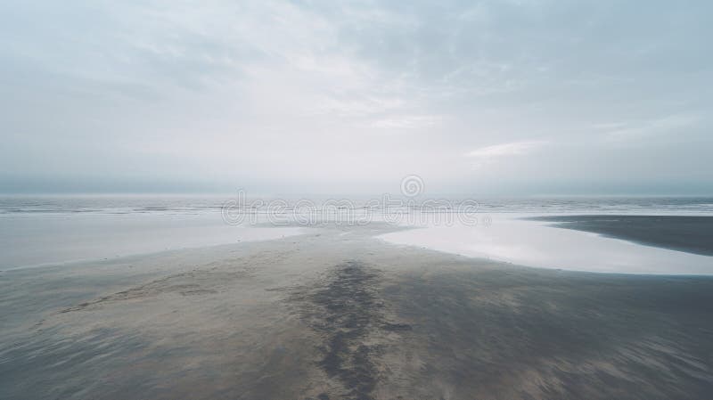 A Long Exposure Photograph of a Beach with a Path, AI Stock ...