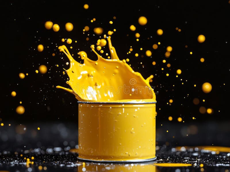A Long Exposure Photograph Captures a Vibrant Explosion of Yellow Paint ...