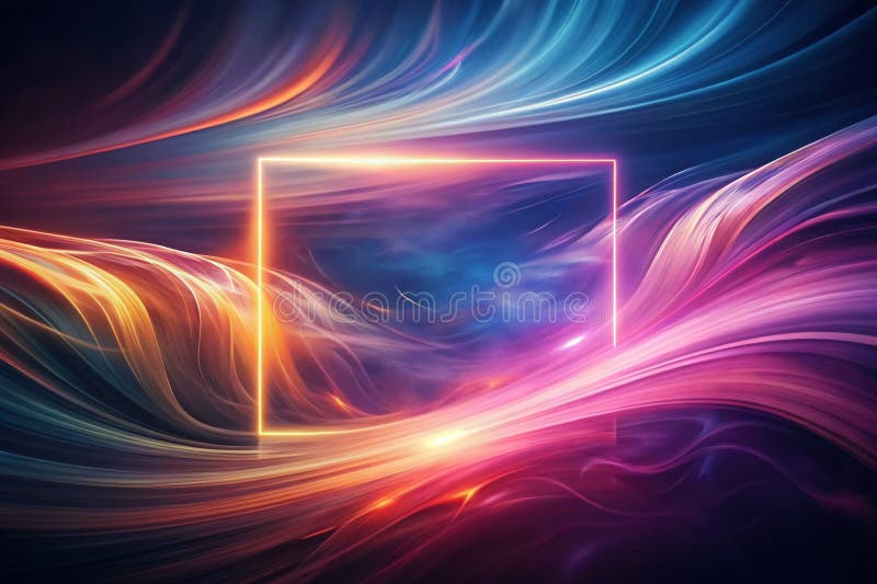 Long Exposure Photography a Glowing Rectangle Frame Creates an Abstract ...