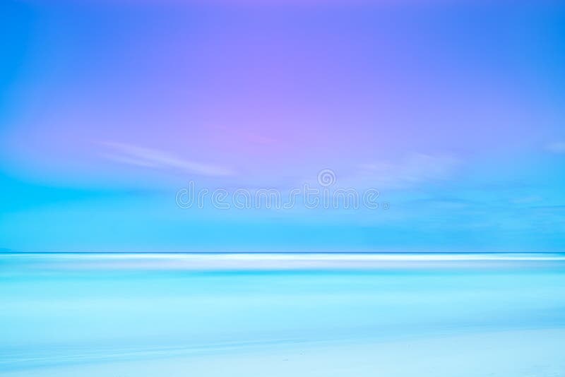 Long Exposure Photography. Soft Sea and Blue Sky. Stock Image - Image ...