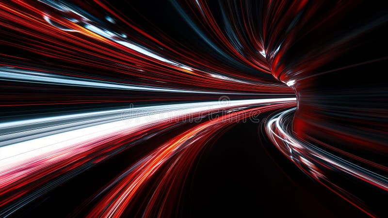 Long Exposure of Red and White Lines Stock Illustration - Illustration ...