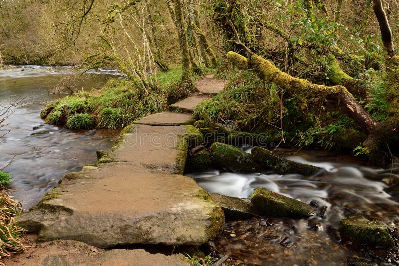 Tarr steps in Devon stock image. Image of water, outdoor - 124540763