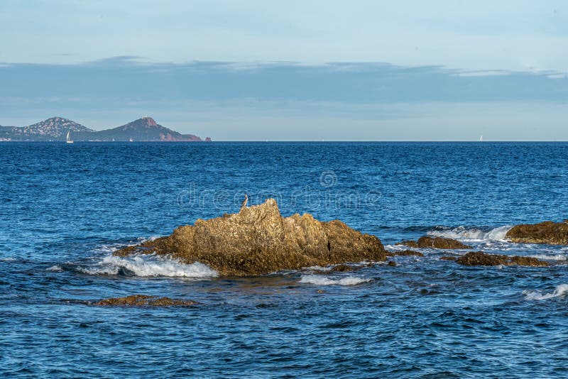Red Rocks Coast Cote D Azur Near Cannes, France Stock Photo - Image of ...