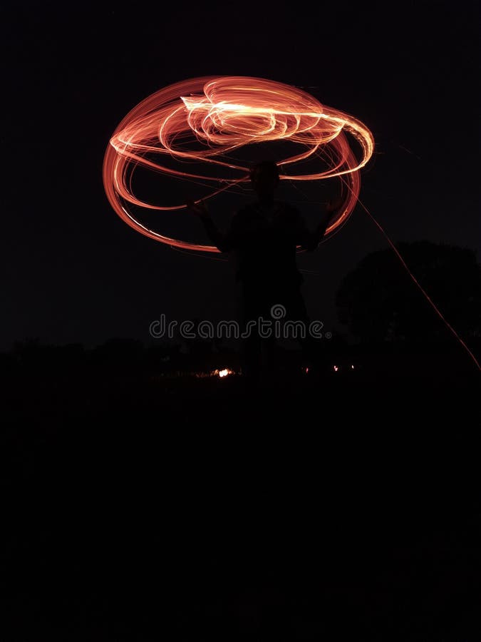 Long Exposure Round Light Night Shoot Stock Photo - Image of light ...