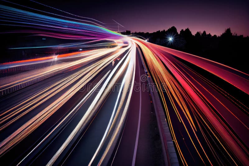 Long Exposure of Rush-hour Traffic, with Streaks of Light and Motion ...