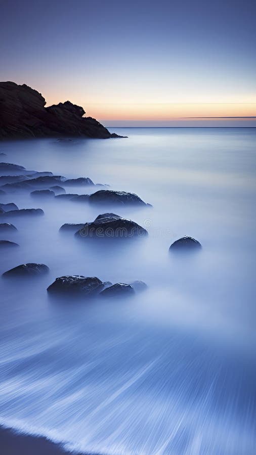 Long Exposure of Sea and Sky. Seascape Stock Illustration ...