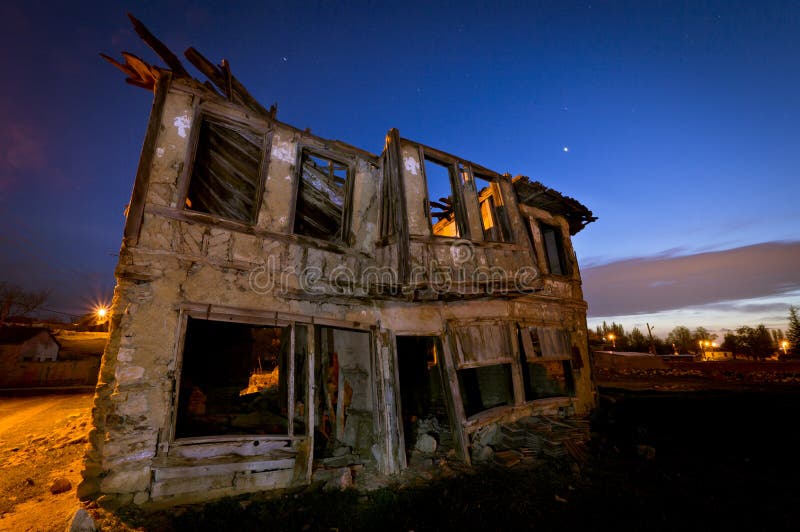 Long Exposure Shooting of Old Abandoned Home Stock Photo - Image of ...