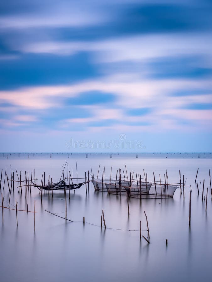 Long Exposure Shot of a Beautiful Sunset at Lake Stock Image - Image of ...