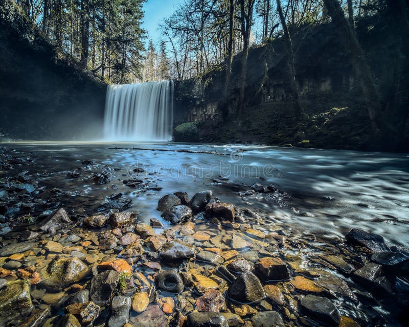 Long Exposure Shot of the Beaver Waterfalls Stock Image - Image of ...