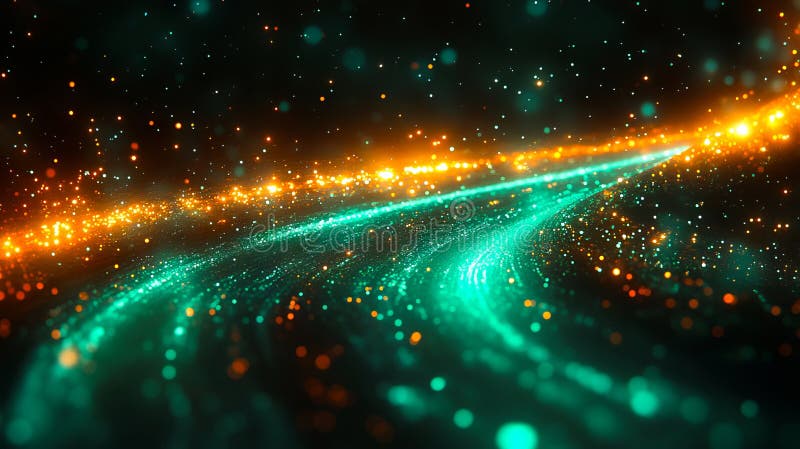 A Long Exposure Shot of a Blue and Orange Light Trail Stock Image ...