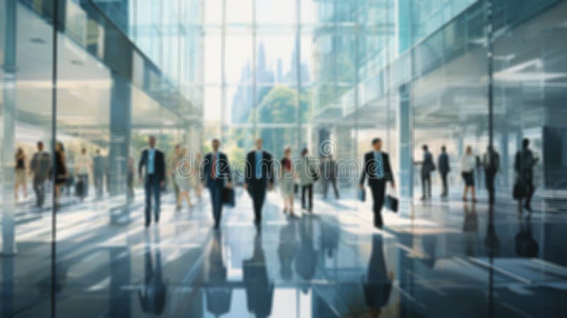 Long Exposure Shot of Business People in Office Space Stock ...