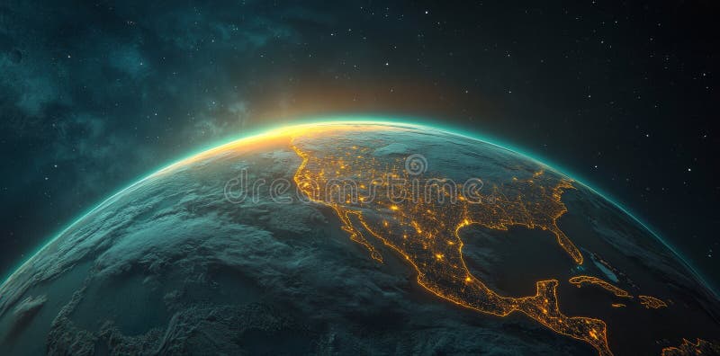 Long Exposure Shot of Canada Map at Night Stock Photo - Image of ...