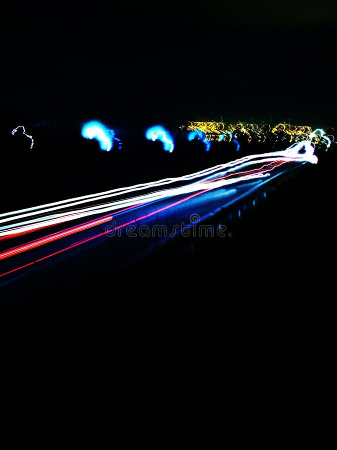 Long Exposure Shot of Car Light Trails at Night Time Stock Photo ...