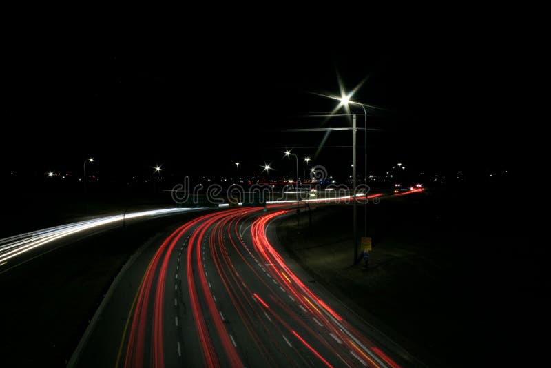 Long Exposure Shot of Car Lights on the Highway Stock Image - Image of ...