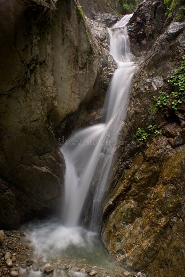 Long Exposure Shot of a Cascade Waterfall Falling Down the Big Rocks in ...