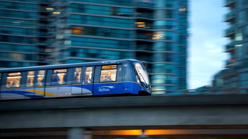 Long Exposure Shot of a Ground Train Driving at High Speed in the ...
