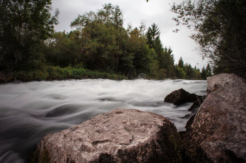 Long Exposure Shot of a River in the Forest Stock Image - Image of ...