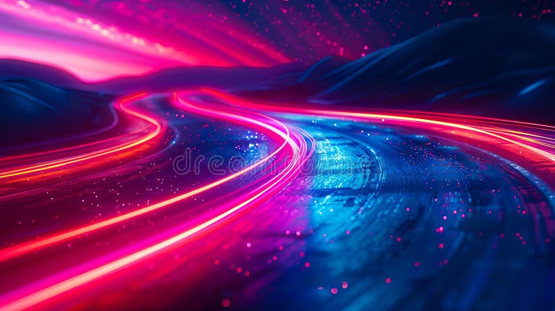 A Long Exposure Shot of a Road in the Middle of a Desert Stock Photo ...