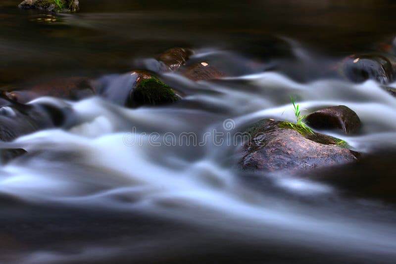 Long Exposure Shot of the Smooth Flowing River Water Stock Photo ...