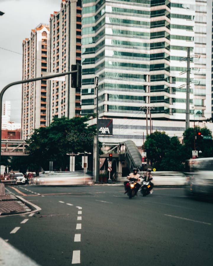 Long Exposure Shot of the Street in Makati Editorial Stock Photo ...