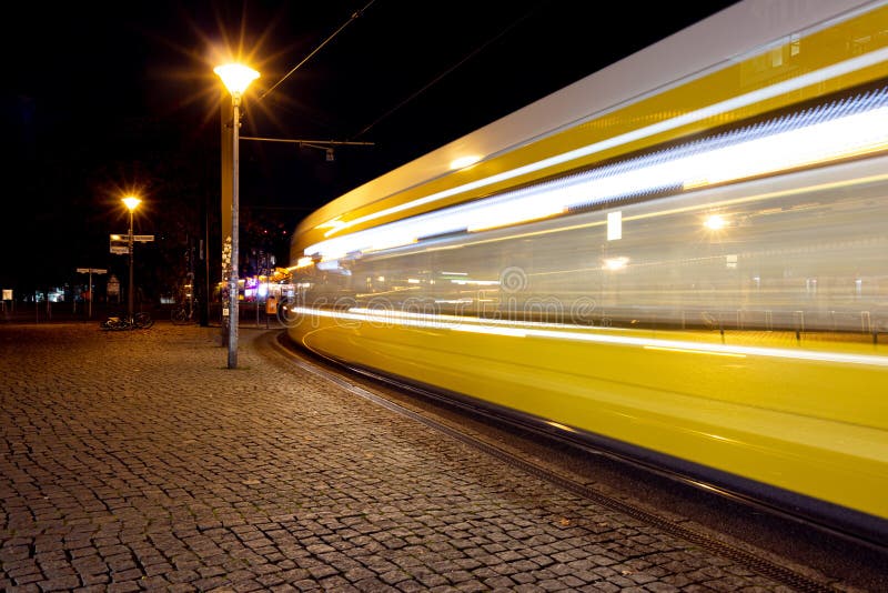 Long Exposure Shot on a Street during Night Time Stock Photo - Image of ...