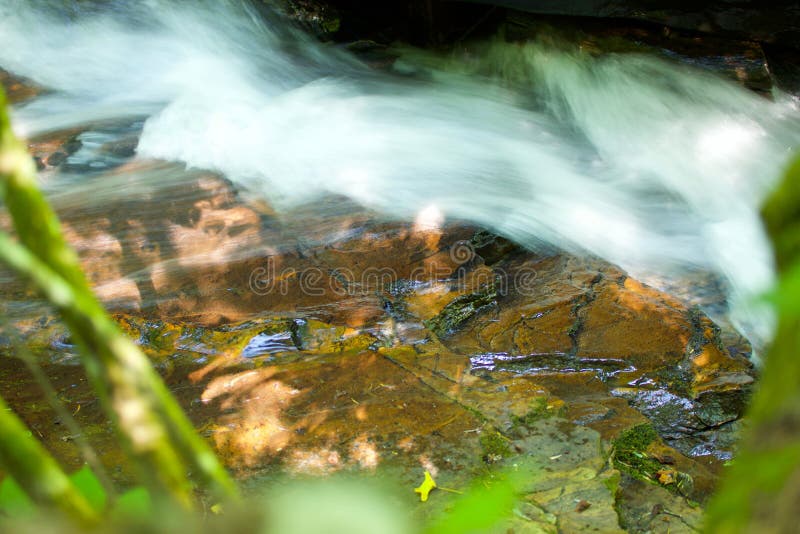 Long Exposure Shot of a Water Stream on Rocks Stock Photo - Image of ...