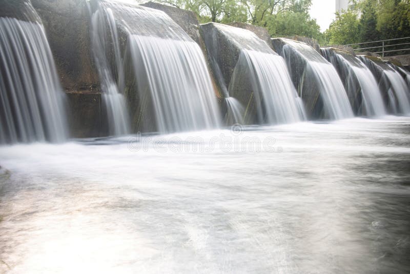 Long Exposure Shot of a Waterfall in a City Park Stock Photo - Image of ...