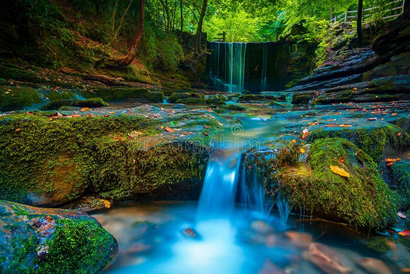 Long-exposure Shot of Waterfalls Flowing Down a Natural Cascade in the ...
