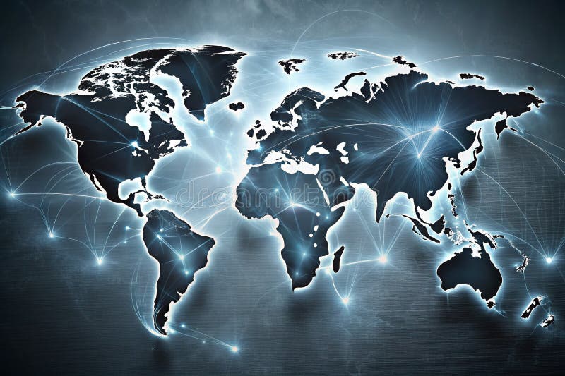 A Long Exposure Silhouette of the World Map Exploring Global ...