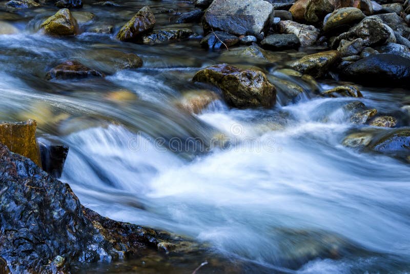 Stream with Flowing Water Under the Bridge Stock Image - Image of stone ...