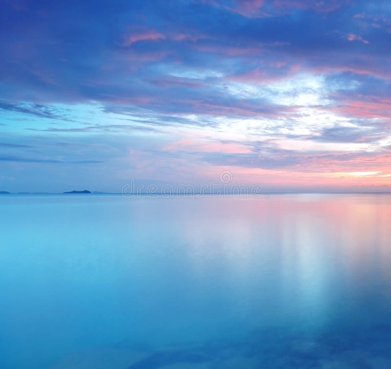 Sunset Long Exposure in Kota Kinabalu Beach Stock Photo - Image of ...
