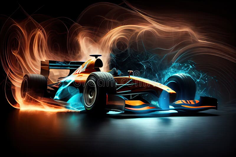Long Exposure of Speeding Race Car, with Sparks Flying from the Wheels ...