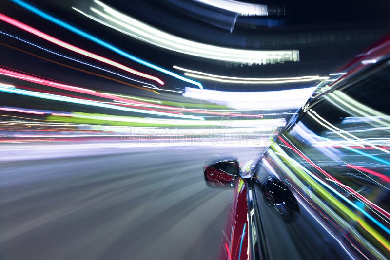 Long Exposure of a Speedy Night Drive Stock Photo - Image of blur ...
