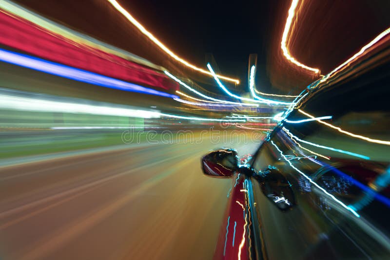 Long Exposure of a Speedy Night Drive Stock Image - Image of movement ...