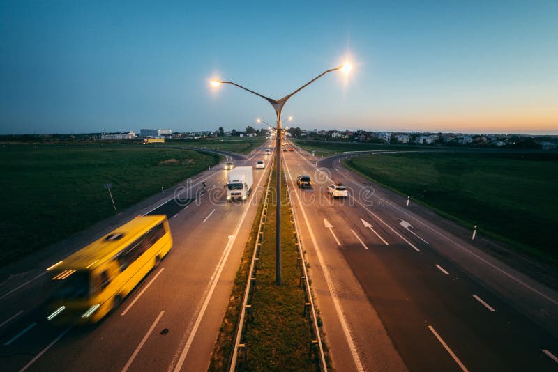 Two Suv Cars on Sunset. Road Trip Concept Stock Image - Image of ...