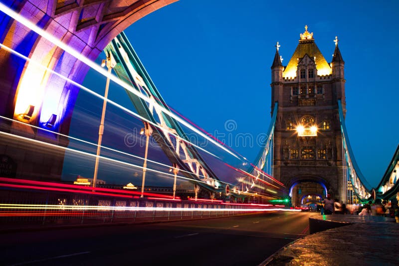 Long Exposure of the Tower Bridge in the Evening Editorial Stock Image ...