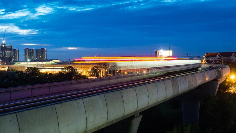 Long Exposure of a Train in Thailand Stock Image - Image of blur, long ...