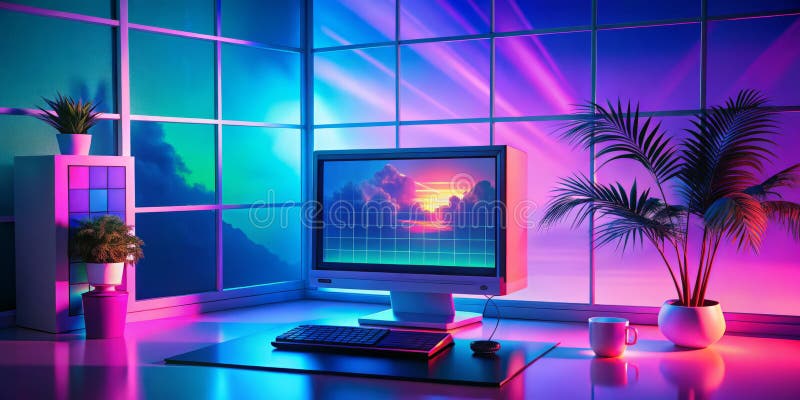 Long Exposure Vaporwave 90s PC Desktop Retro Browser Interface ...